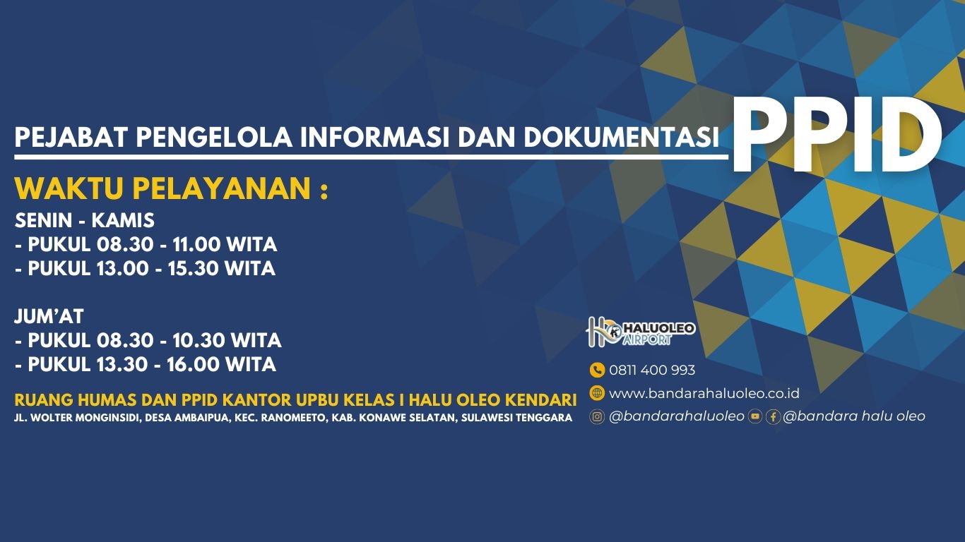 Kontak PPID Bandara Halu Oleo
